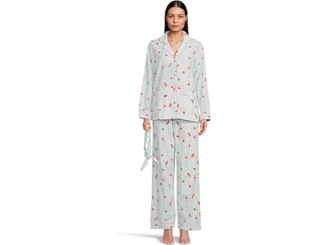 (取寄) ピー ジェイ サルベージ レディース フランネル Pj セット ウィズ ヘッドバンド P.J. Salvage women Flannel PJ Set with Headband Light Mint Cosmos