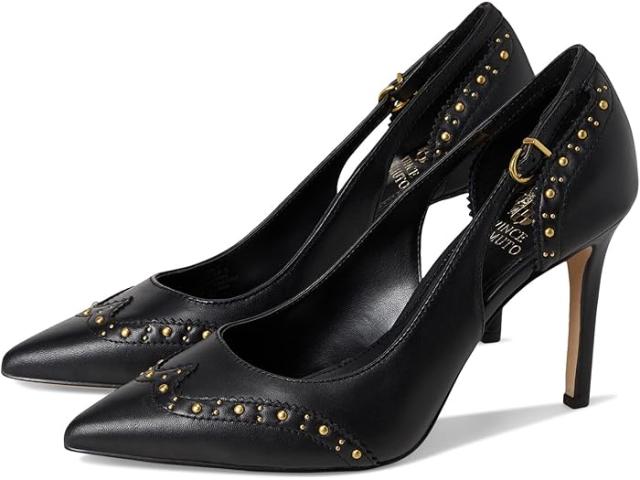 (取寄) ヴィンスカムート レディース ハリー スタデッド カット-アウト ポンプ Vince Camuto women Hally Studded Cut-out Pump Black