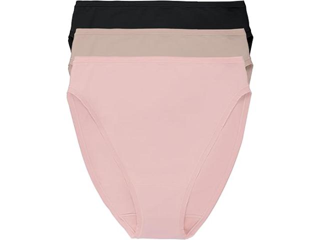 (取寄) ナトリ レディース ブリス ベア コットン ハイ カット ブリーフ 3-パック Natori women Bliss Bare Cotton High Cut Brief 3-Pack Potpourri/Cafe/Black