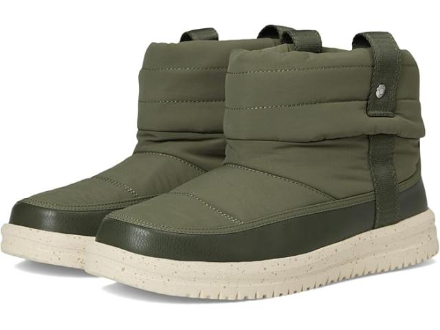 (取寄) ヘイ デュード レディース カムデン カフ ナイロン キルト Hey Dude women Camden Cuff Nylon Quilt Dark Olive