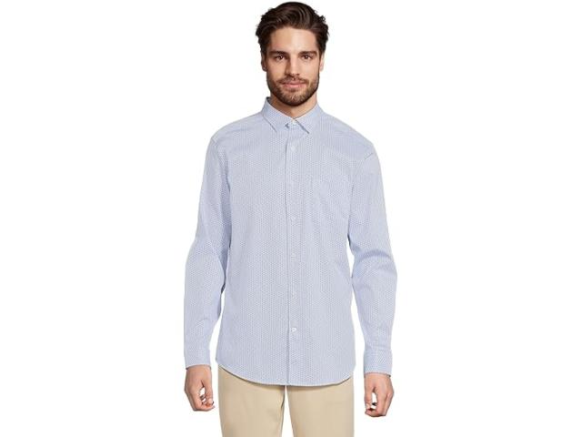 (取寄) ジョンストン&マーフィー メンズ プリンテッド コットン シャツ Johnston & Murphy men Printed Cotton Shirt Blue Diamond Tile