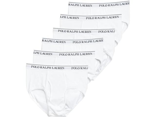 (取寄) ラルフローレン メンズ 6-パック クラシック フィット コットン ミッドライズ ブリーフ Polo Ralph Lauren men 6-Pack Classic Fit Cotton Mid-Rise Briefs White