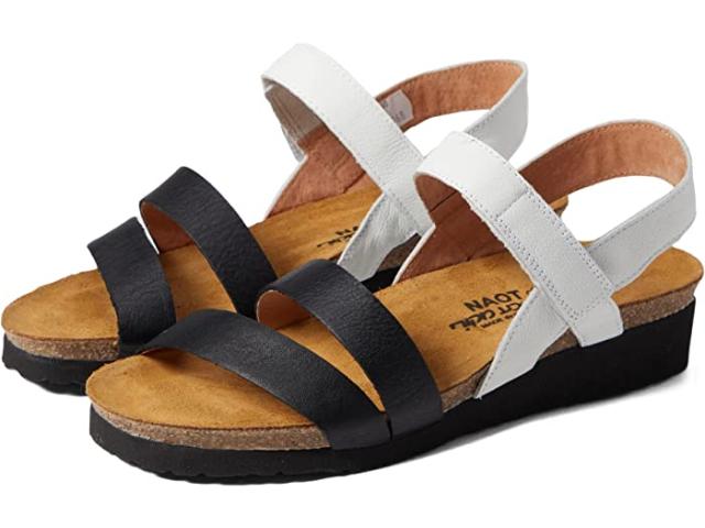 (取寄) ナオト レディース ケーラ Naot women  Kayla Soft White Leather/Soft Black Leather