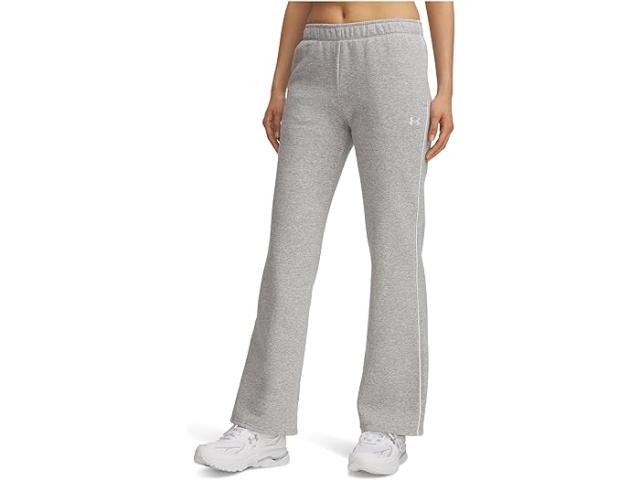(取寄) アンダーアーマー レディース ライバル フリース パイプド パンツ Under Armour women Rival Fleece Piped Pants Mod Gray Light Heather/White