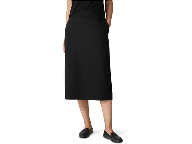 (取寄) アイリーン フィッシャー レディース ウォッシャブル フレックス ポンテ カーフ レングス スカート Eileen Fisher women Washable Flex Ponte Calf Length Skirt Black