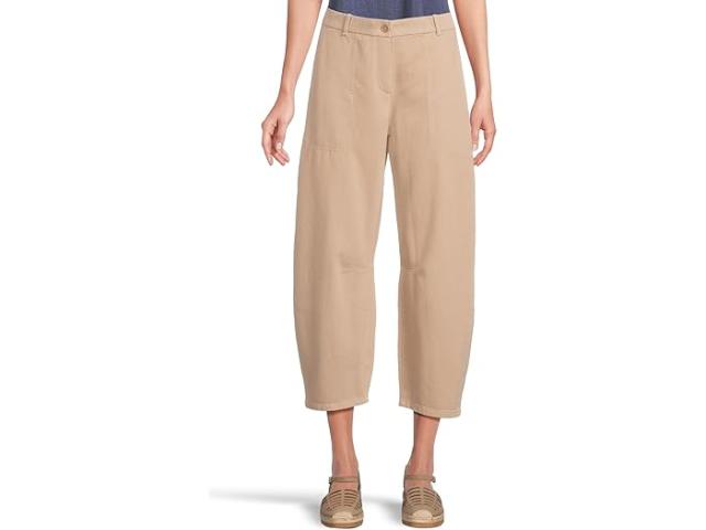 (取寄) アイリーン フィッシャー レディース ガーメント ダイ ユーティリティ コットン ピティート アンクル バレル パンツ ウィズ ポケッツ Eileen Fisher women Garment Dyed Utility Cotton Petite Ankle Barrel Pant With Pockets Wheat