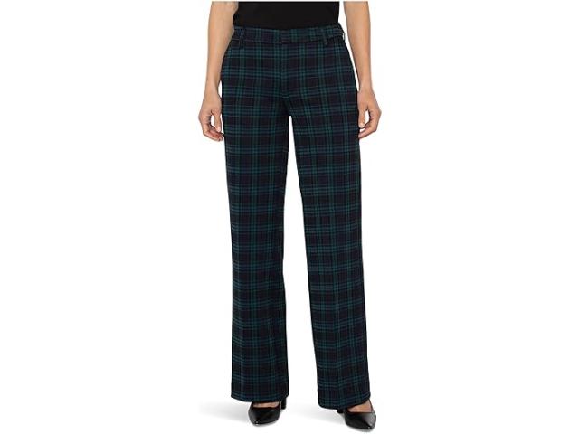 (取寄) リバプールロサンゼルス レディース ケルシー ミッドライズ ワイド レッグ トラウザーズ Liverpool Los Angeles women Kelsey Mid-rise Wide Leg Trousers Black Watch Plaid