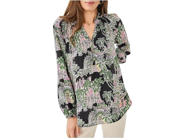 (取寄) リリー ピュリッツァー レディース エルザ トップ Lilly Pulitzer women Elsa Top Onyx Pb Anniversary Toile