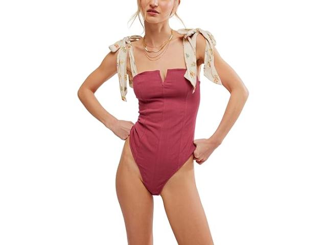 (取寄) フリーピープル レディース プリンテッド ローラ ボディスーツ Free People women Printed Lola Bodysuit Earth Red