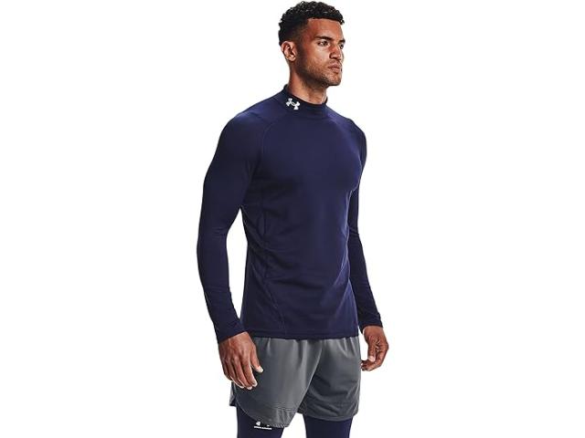 (取寄) アンダーアーマー メンズ コールドギア アーマー フィッティド モック Under Armour men Under Armour ColdGear Armour Fitted Mock Midnight Navy/White