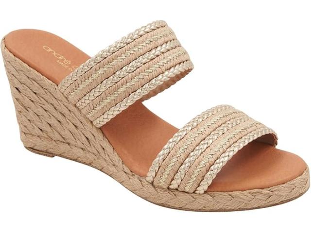 (取寄) アンドレアスース レディース ノリータ ラフィア Andre Assous women Andre Assous Nolita Raffia Natural Platino Stripe