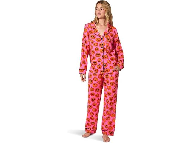 (取寄) ベッドヘッドパジャマズ レディース ロング スリーブ クラシック ストレッチ ジャージ Pj セット Bedhead PJs women Long Sleeve Classic Stretch Jersey Pj Set Jolly Jack-o-lanterns