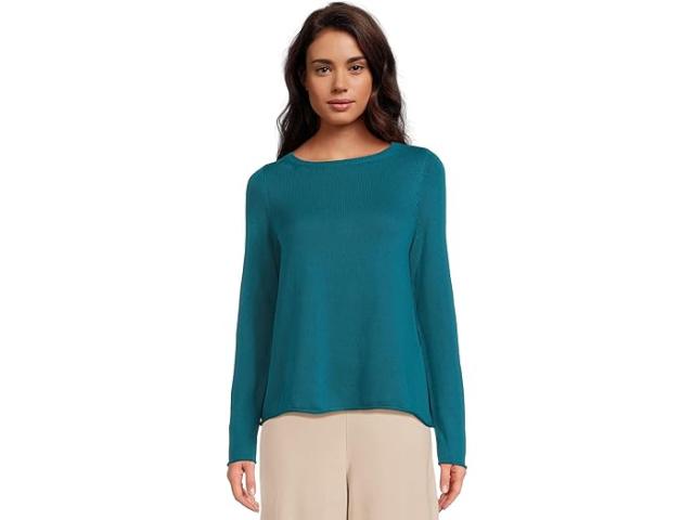 (取寄) アイリーン フィッシャー レディース ピティート ペルビアン コットン ブレンド バトウ ネック セーター Eileen Fisher women Petite Peruvian Cotton Blend Bateau Neck Sweater Dragonfly