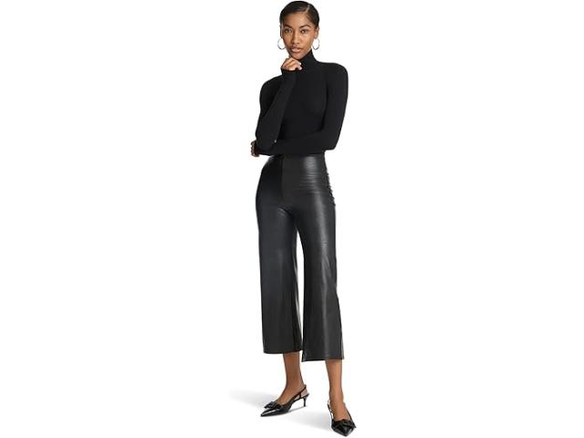 (取寄) コマンドー レディース フォー レザー クロップド ワイド レッグ Commando women Faux Leather Cropped Wide Leg Black