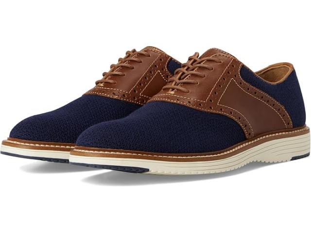 (取寄) ジョンストン&マーフィー メンズ アップトン ニット サドル Johnston & Murphy men Upton Knit Saddle Navy Knit/Tan Full Grain