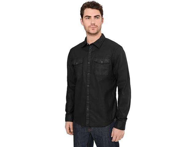 (取寄) ジョン バルベイトス メンズ オットー スナップ シャツ John Varvatos men Otto Snap Shirt W1005R25 Black