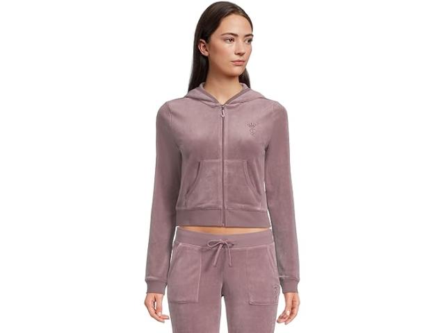 (取寄) ジューシークチュール レディース ヘリテージ クロップド トラック ジャケット Juicy Couture women Heritage Cropped Track Jacket Moonscape