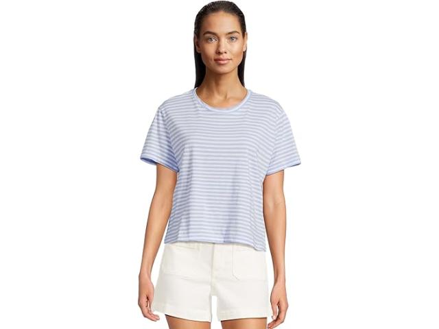 (取寄) メイドウェル レディース ベラ ティー スラブ ストライプ Madewell women Bella Tee Wts Slub Stripe Light Pool