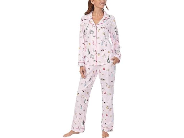 (取寄) ベッドヘッドパジャマズ レディース オーガニック コットン ロング スリーブ クラシック Pj セット Bedhead PJs women Bedhead PJs Organic Cotton Long Sleeve Classic PJ Set Let's Do Brunch