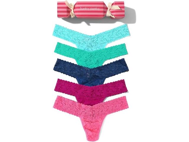 (取寄) ハンキー パンキー レディース シグニチャー レース ロウ ライズ トング 5-パック Hanky Panky women Signature Lace Low Rise Thong 5-Pack Aquatic Blue/Seafoam Blue/Deep Dive Blue/Countess Pink/Sugar Rus