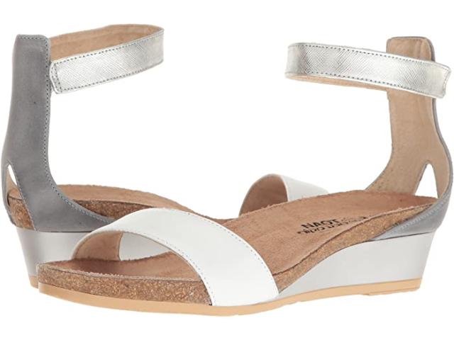 (取寄) ナオト レディース ピクシー Naot women  Pixie White Leather/Vintage Slate Leather/Silver Luster Leather