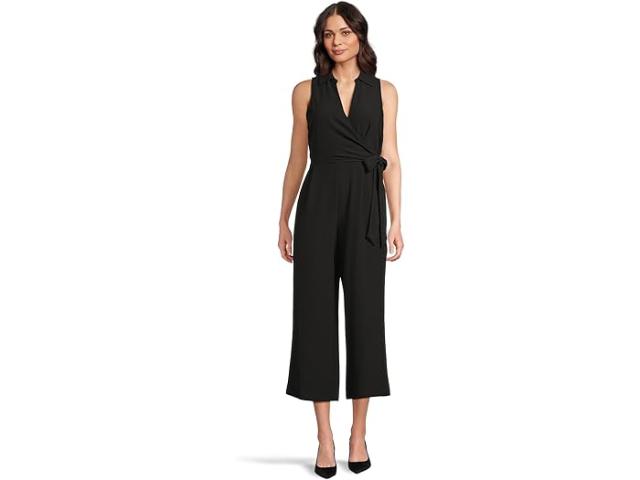 (取寄) カルバンクライン レディース カラード ライト ウェイト ジャンプスーツ   women Collared Light Weight Jumpsuit Black