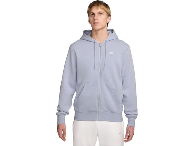 (取寄) ナイキ メンズ クラブ フル-ジップ フリース ブーディ Nike men Club Full-zip Fleece Hoodie Ghost/Ghost/White
