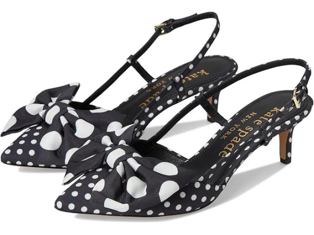 (取寄) ケイトスペード レディース ルー スリングバック ミッド ヒール Kate Spade New York women Rue Slingback Mid Heel Black/Cream
