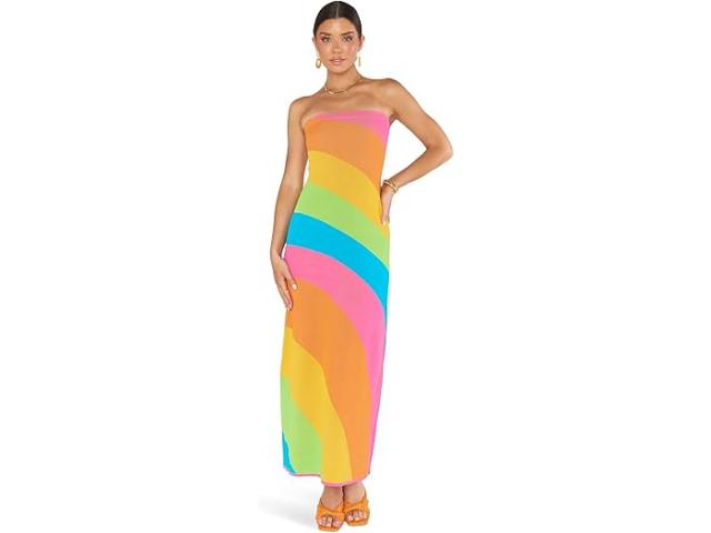 (取寄) ショウ ミー ユア ムームー レディース アイランド ナイツ チューブ ドレス Show Me Your Mumu women  Nights Tube Dress Salty Rainbow Stripe
