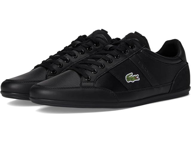 (取寄) ラコステ メンズ チャイモン BL レザー アンド シンセティック トーナル トレーナーズ Lacoste men Chaymon Bl Leather And Synthetic Tonal Trainers Black