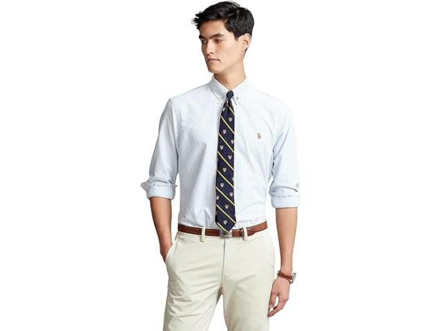 (取寄) ラルフローレン メンズ クラシック フィット オックスフォード シャツ Polo Ralph Lauren men Classic Fit Oxford Shirt Blue/White Stripe