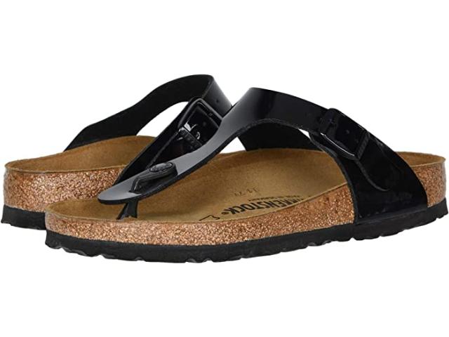 (取寄) ビルケンシュトック レディース ギゼ ビルコ-フロー Birkenstock women  Gizeh Birko-Flor Black Patent Birko-Flor