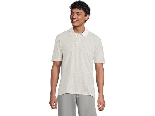 (取寄) アルマーニエクスチェンジ メンズ ミクロ オールオーバー プリンテッド ピケ ポロ Armani Exchange men Micro Allover Printed Pique Polo Off White Circle Ax Logo