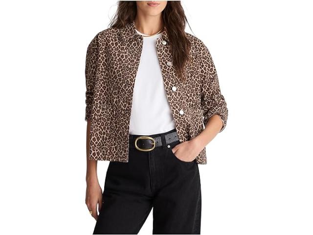 (取寄) メイドウェル レディース スイング ジャケット イン レオパード プリント Madewell women Swing Jacket In Leopard Print Dark Mocha