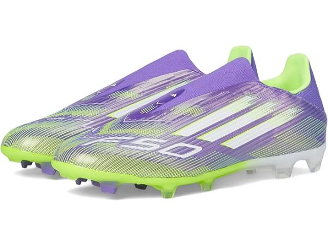 (取寄) アディダス リーグ レースレス ファーム グランド サッカー クリーツ adidas F50 League Laceless Firm Ground Soccer Cleats Purple Rush/White/Lucid Lemon