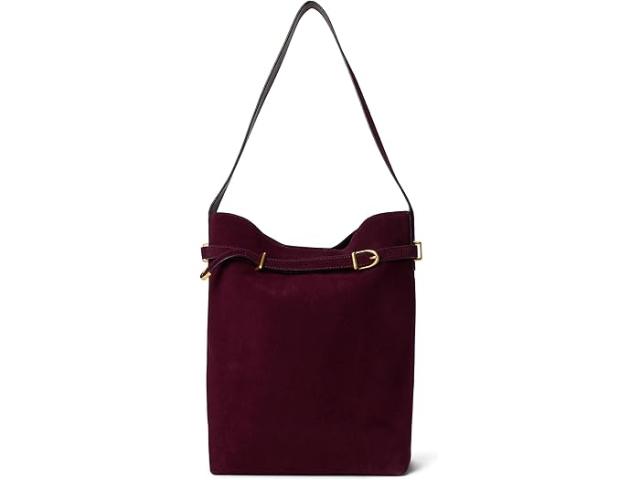 (取寄) メイドウェル レディース スエード ベルテッド エッセンシャル バケット トート Madewell women Suede Belted Essentials Bucket Tote Dark Burgundy