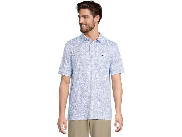 (取寄) ヴィンヤードヴァインズ メンズ プリンテッド サンカティ ポロ Vineyard Vines men Printed Sankaty Polo Darty White Cap