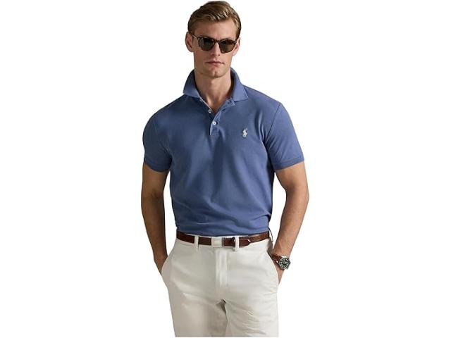 (取寄) ラルフローレン メンズ クラシック フィット ストレッチ メッシュ ポロ シャツ Polo Ralph Lauren men Classic Fit Stretch Mesh Polo Shirt Capri Blue