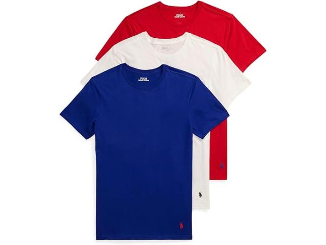 (取寄) ラルフローレン メンズ スリム フィット コットン クルー シャツ Polo Ralph Lauren men Slim Fit Cotton Crew Shirts  Blue/White/Red