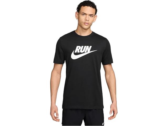 (取寄) ナイキ メンズ ドライ-フィット ラン スウォッシュ T-シャツ Nike men Dri-fit Run Swoosh T-shirt Black