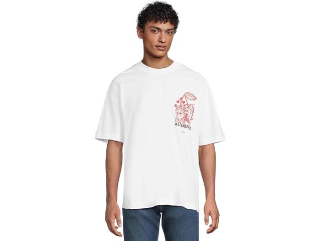 (取寄) オールセインツ メンズ ブレイクアップ ショート スリーブ クルー AllSaints men Breakup Short Sleeve Crew Optic White