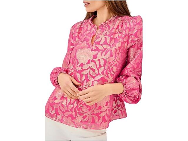 (取寄) リリー ピュリッツァー レディース ジアナ ロング スリーブ シルク トップ Lilly Pulitzer women Giana Long Sleeve Silk Top Sun Shell Pink Floral Bloom