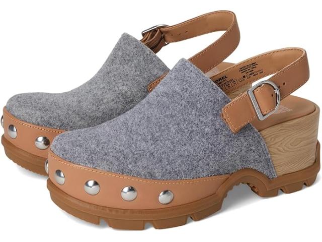 (取寄) ソレル レディース クロッグ フェルト SOREL women Roam'n Clog Felt Tawny Buff/Gum 2