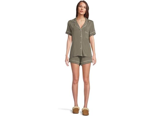(取寄) エバージェイ レディース ジゼル リラックスド-フィット ショート Pj セット Eberjey women Gisele Relaxed Short PJ Set Smokey Olive/Ivory