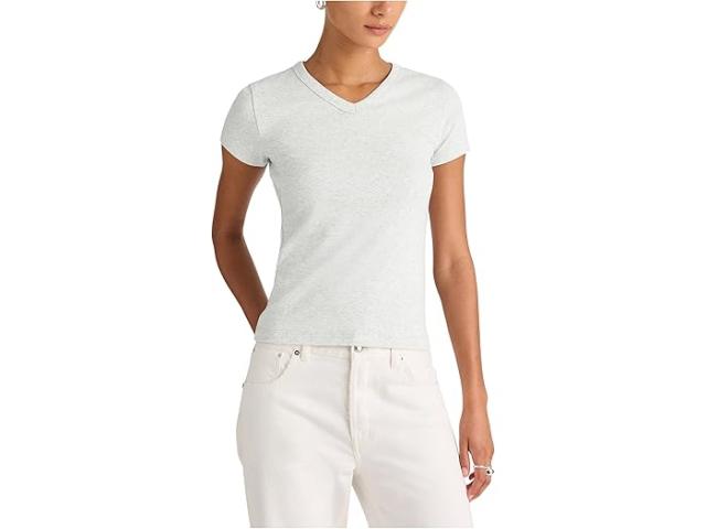 (取寄) メイドウェル レディース ハイ V リブド ベイビー ティー Madewell women High V Ribbed Baby Tee Hthr Slate