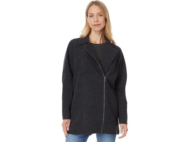 (取寄) アイリーン フィッシャー レディース ピティート モーターサイクル ジャケット ウィズ ジップ フロント Eileen Fisher women Petite Motorcycle Jacket With Zip Front Charcoal