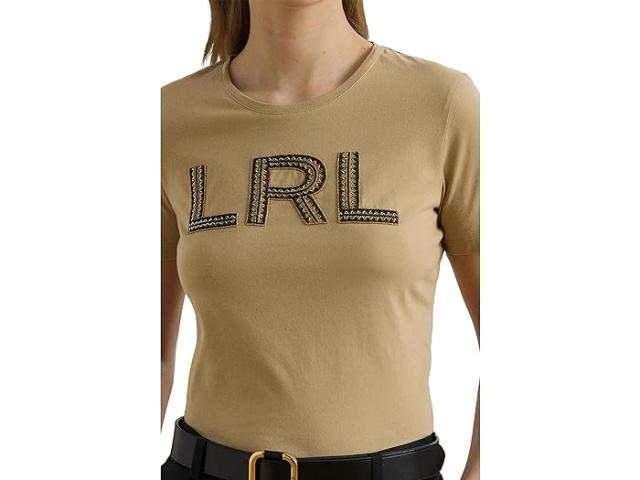 取寄) ローレン ラルフローレン レディース ビーディド-ロゴ コットン