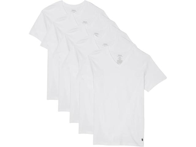 (取寄) ラルフローレン メンズ 5 パック コットン クラシック Vネック Polo Ralph Lauren men Polo Ralph Lauren 5 Pack Cotton Classic V-Necks 5 White/Cruise Navy