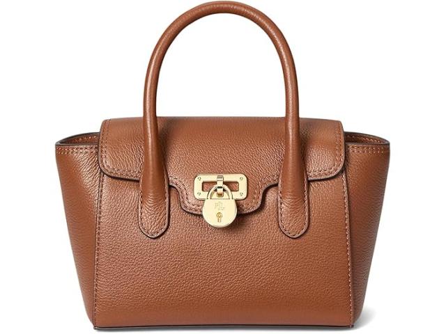 (取寄) ローレン ラルフローレン レディース ペブルド レザー スモール タンナー サッチェル Lauren Ralph Lauren women Pebbled Leather Small Tanner Satchel Lauren Tan