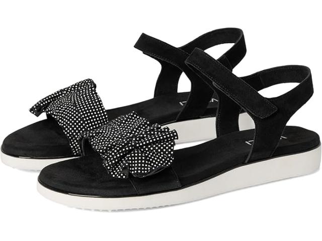 (取寄) ヴァネリ レディース  Vaneli women Elsbet Black Suede/Black/White Dots
